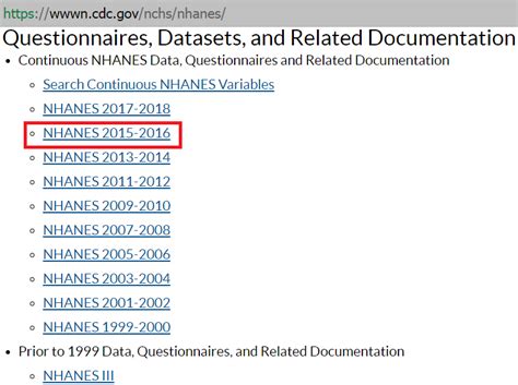 Advanced Epidemiological Methods Importing Nhanes To R