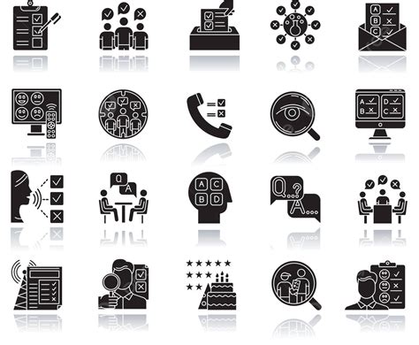 Survey Methods Icon Set For Data Collectionevaluation Business Data Set