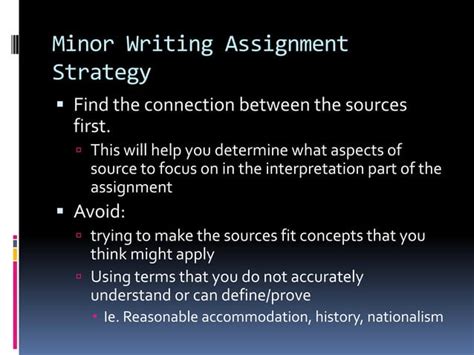 Minor Writing Assignment Ppt