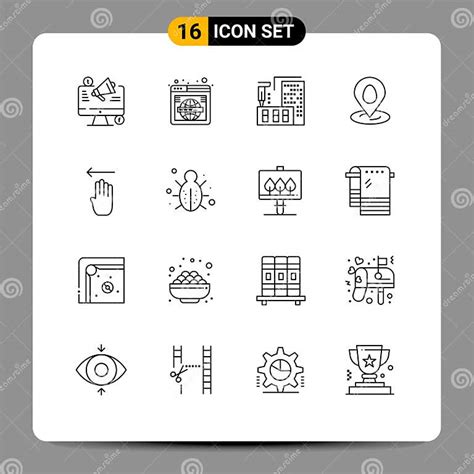User Interface Pack Of 16 Basic Outlines Of Easter Pin Wide Location Fabrication Stock