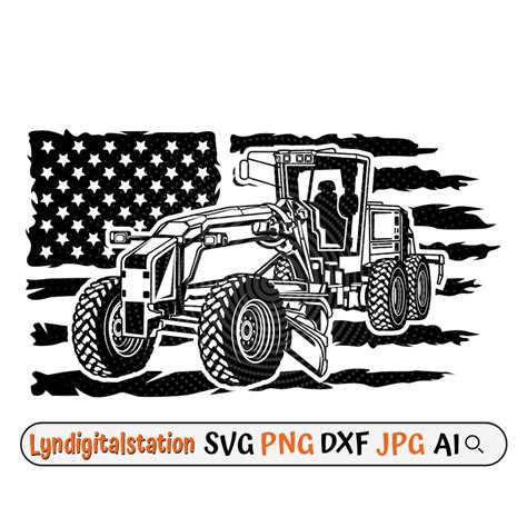 Grader Usa Svg Heavy Equipment Clipart Contractor Cut File Operator Stencil