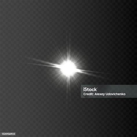 햇빛 별빛 또는 빛 효과의 특별한 디자인 플래시 효과 스타 태양 또는 스포트라이트 광선 라이트 Png 장식 요소 격리된 투명 배경 렌즈 플레어에 대한 스톡 벡터 아트 및