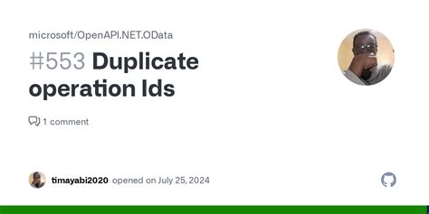 Duplicate Operation Ids Issue Microsoft OpenAPI NET OData GitHub
