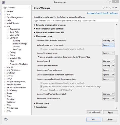 Automatically Remove Unused Parameters From Constructor Eclipse Java Stack Overflow