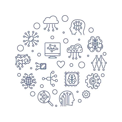 Premium Vector | Artificial intelligence digital brain concept line ...