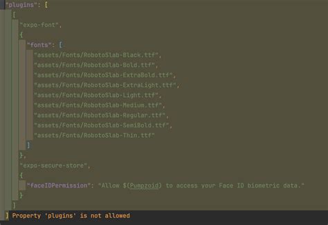 React Native Propery Plugins Is Not Allowed In Appjson Expo