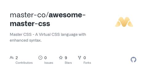 Github Master Coawesome Master Css Master Css A Virtual Css