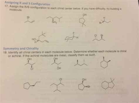 solved assign the r s configuration to each chiral center