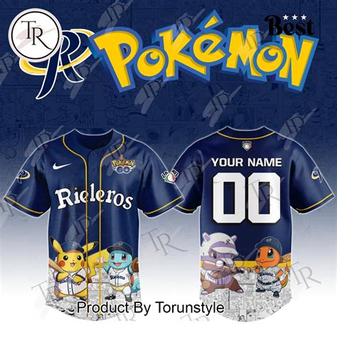 Rieleros De Aguascalientes 2025 Pokemon Custom Name Limited Edition Baseball Jersey Torunstyle