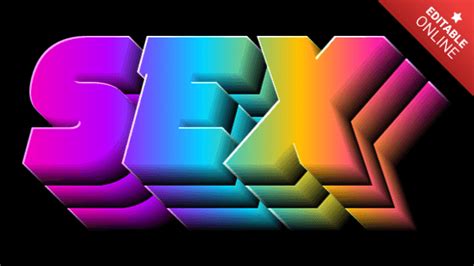 Sex Repeat Layered Gradient Text Effect Generator