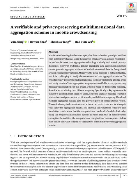 Pdf A Verifiable And Privacy‐preserving Multidimensional Data