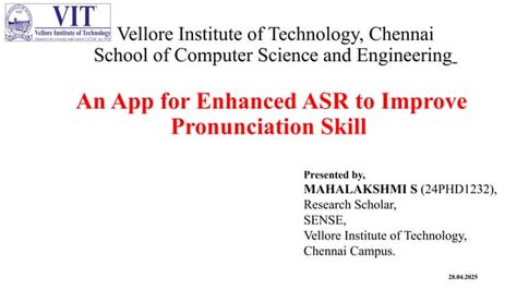 Application For Automated Speech Recognisation Ppt Pptx