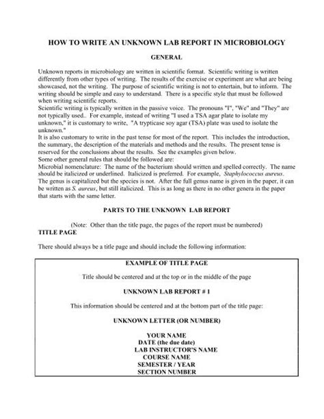 Microbiology Formal Lab Report Association Of Local Unit Sampling And