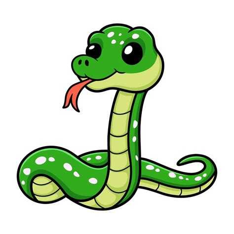 Cute Green Tree Python Cartoon 17206203 Vector Art At Vecteezy