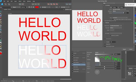 layer effects gradient overlay opacity affects wrong on text layer