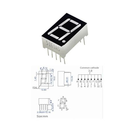 056 Inch Red 1 Digit 7 Segment Led Display 10pin Buy Online At Low