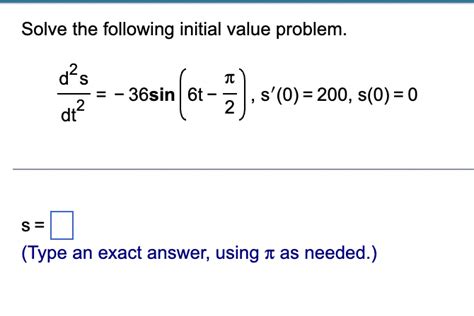 Solved Solve The Following Initial Value Problem Chegg