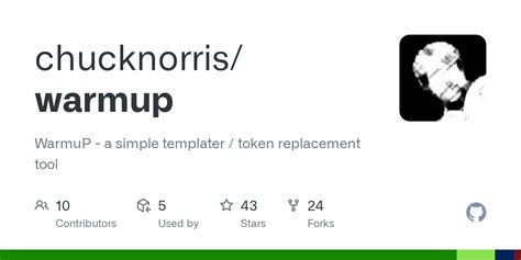 github chucknorris warmup warmup a simple templater token