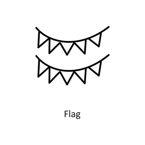 Flag Vector Outline Icon Design Illustration Holiday Symbol On White Background Eps 10 File