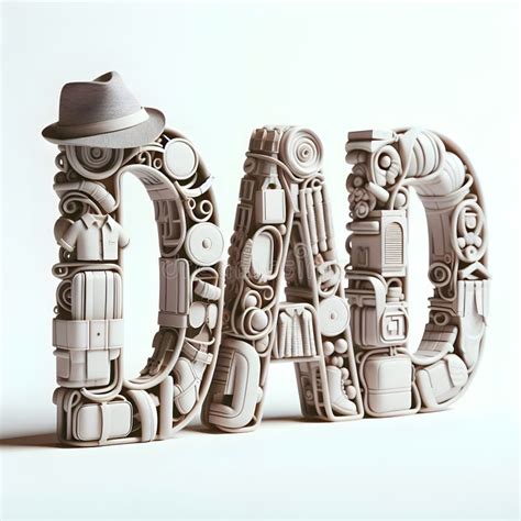 A 3d Happy Fathers Day Illustration Designed With A 3d Text Dad And