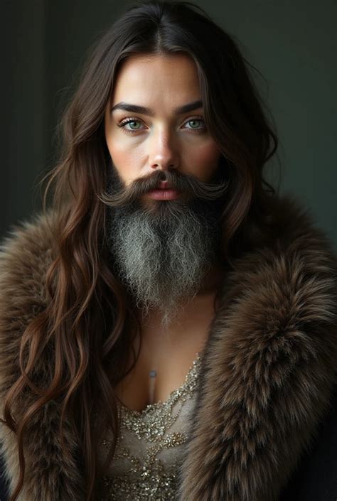 Ultra Realistic Precision Portrait A Young American Bearded Woman