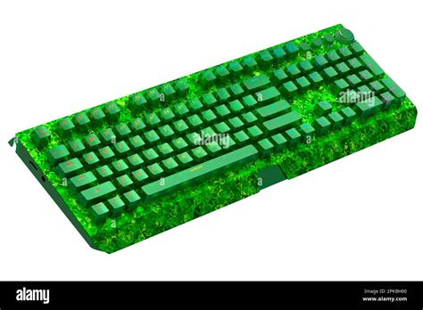 Realistic Computer Keyboard With Seamless Wavy Pattern Isolated On White Background 3d Render