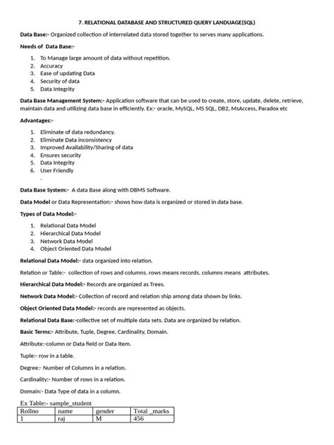 Rdms Notes Pdf Databases Relational Database