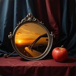 Free Sunset Through Mirror Image Mirror Sunset Reflection