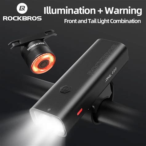 ROCKBROS RHL Bike Light Waterproof Type-C Rechargeable Bicycle Headlig ...