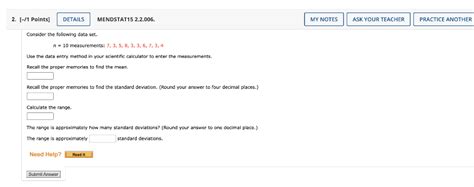 Solved Consider The Following Data Set N Measurements Chegg