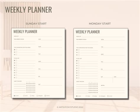 Printable Daily Weekly Monthly Planner Pages Simple And Minimal