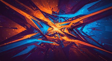Abstract Digital Artwork Featuring Sharp Intersecting Geometric Shapes