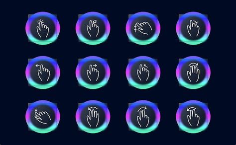 Premium Vector Click Set Icon Press Double Touch Swipe Left And Right