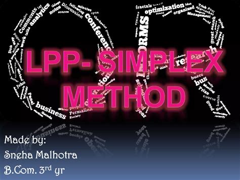 lpp simplex method pptx
