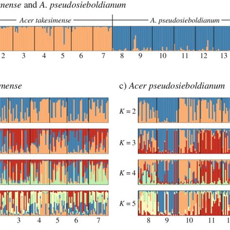 Results Of Bayesian Clustering Structure Pritchard Et Al 2000 Of