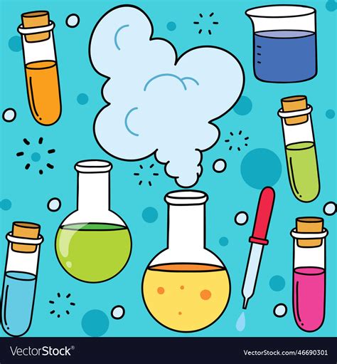 Colorful Science Objects And Icons Set Royalty Free Vector