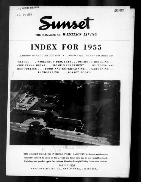 Sunset Magazine Central Edition 1955 Vol 114 Index Free Download