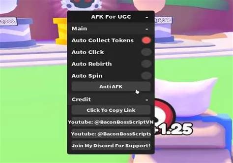 AFK For UGC Script Auto Collect Tokens AutoRebirth Roblox Scripter