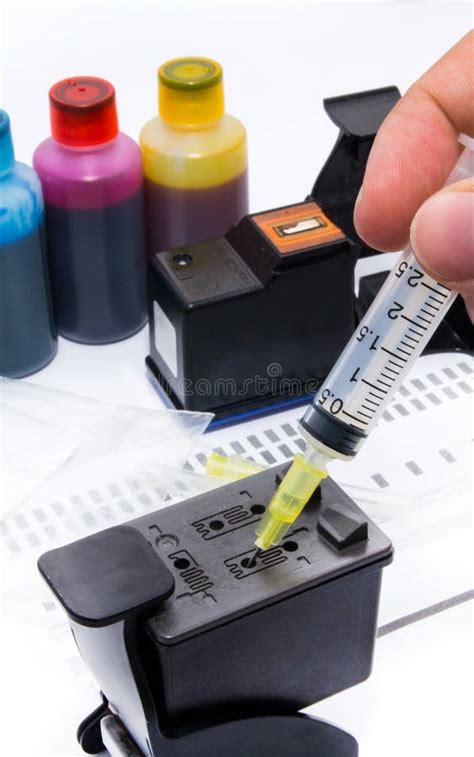 Injecting Ink Cartridge Stock Image Image Of Change