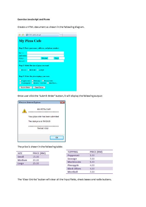 Exercise Java Script And Form Fundamentals Of Data Structures