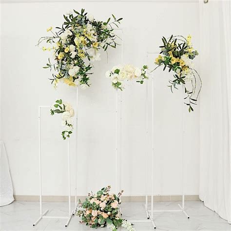 4 Metal Floral Display Frame Rectangle Backdrop Stand Wedding Arch Set