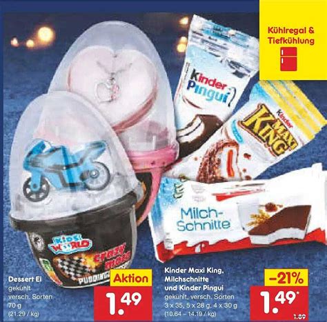 Kinder Maxi King Milchschitte Und Kinder Pingui Angebot Bei Netto