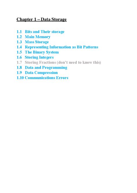 chapter 1 data storage chapter 1 data storage 1 bits and their