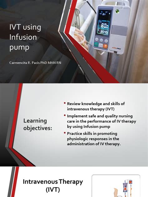 ivt using infusion pump pdf intravenous therapy saline medicine
