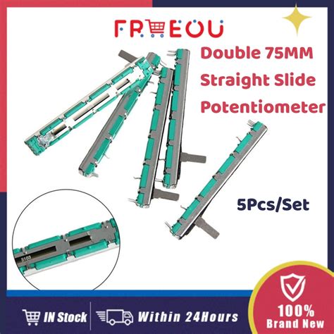 1 5pcs Double 75mm Mixer Fader Straight Slide Potentiometer B103 Mixer Fader B10k Tbb Shopee