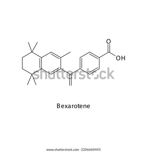 Bexarotene Molecule Flat Skeletal Structure 3rd Stock Vector Royalty