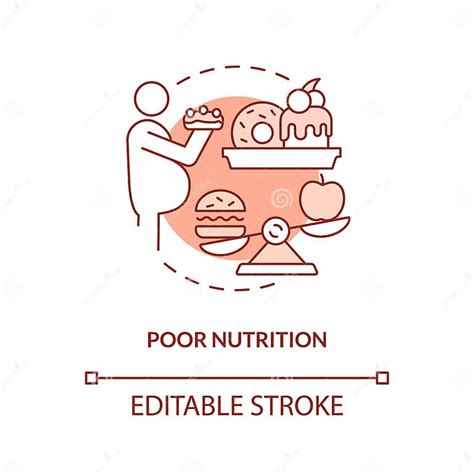 Poor Nutrition Blue Concept Icon Stock Illustration Illustration Of