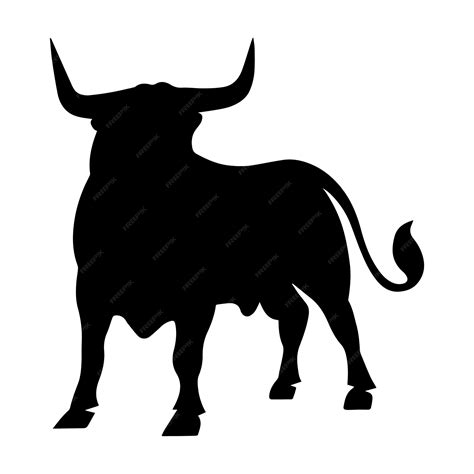 Silueta De Vector De Toro Vector Premium