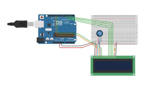 Circuit Design 16x2 Lcd Tinkercad