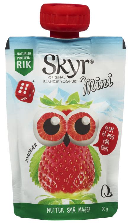 Skyr Mini Jordbær 90g Pose Q Menyno